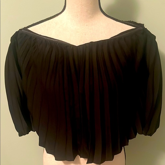 Express | Tops | Express Black Offshoulder Pleated Top Sz M | Poshmark